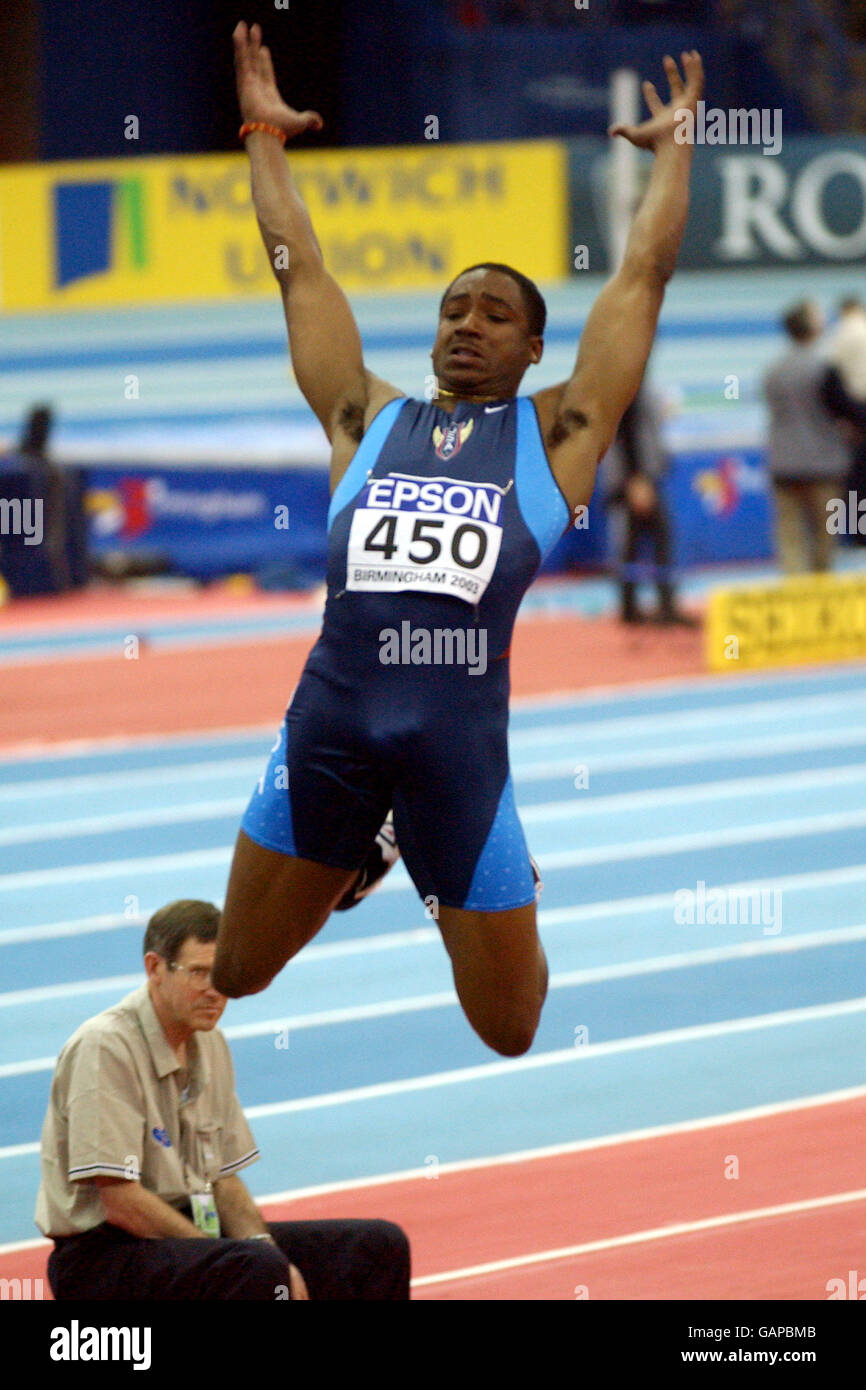 USA's Miguel Pate on his way to bronze in the Men's Long Jump Final ...