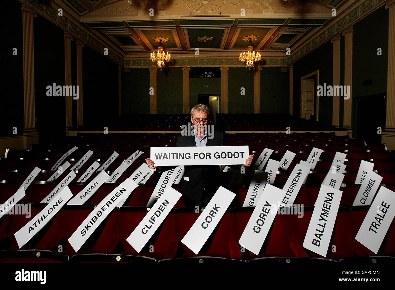 Gate director Michael Colgan with names of representatives from 40 ...
