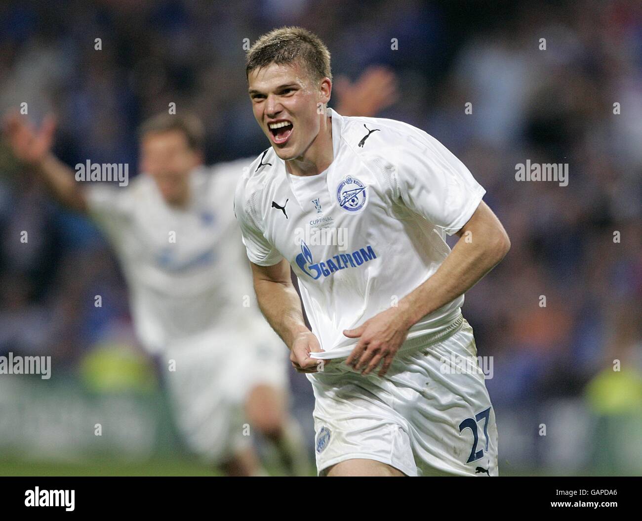 Zenit saint petersburgs igor denisov celebrates scoring the opening ...