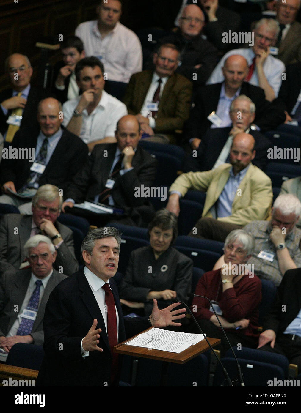 Prime Minister Gordon Brown addresses the general assembly of the ...