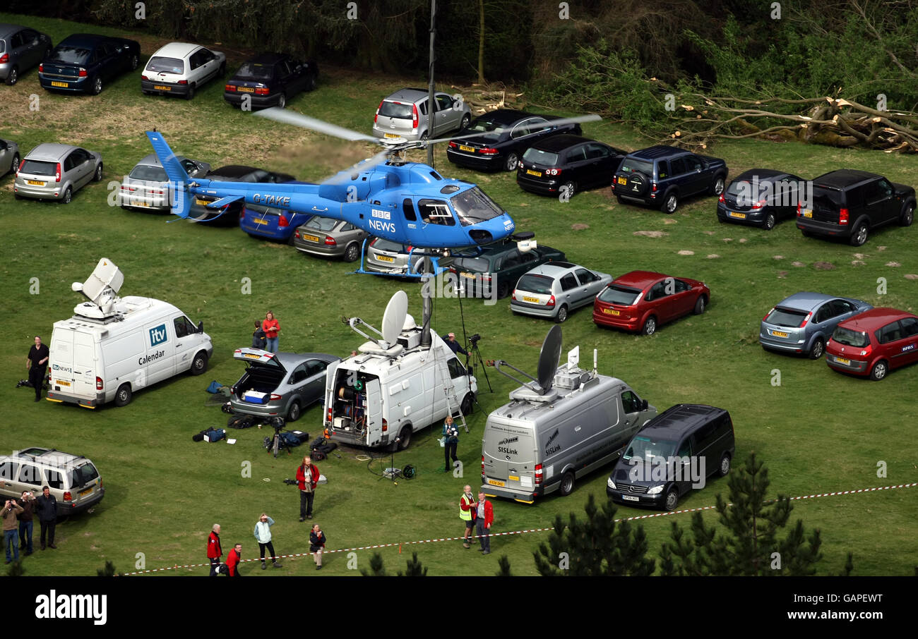 SIS Van and BBC News helicopter gather to report the Dambusters ...