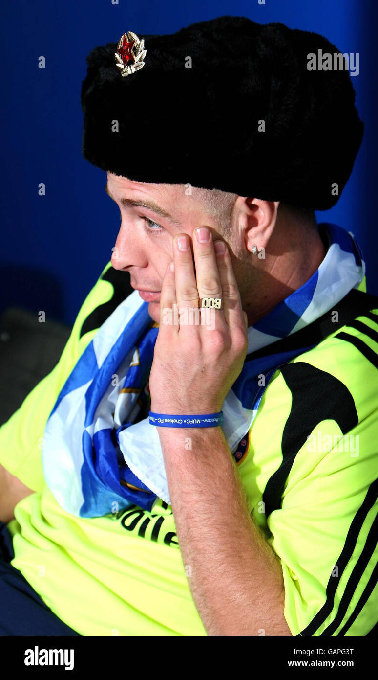 Champions League Final. Chelsea fan Richard Samuels, 25, from Luton ...
