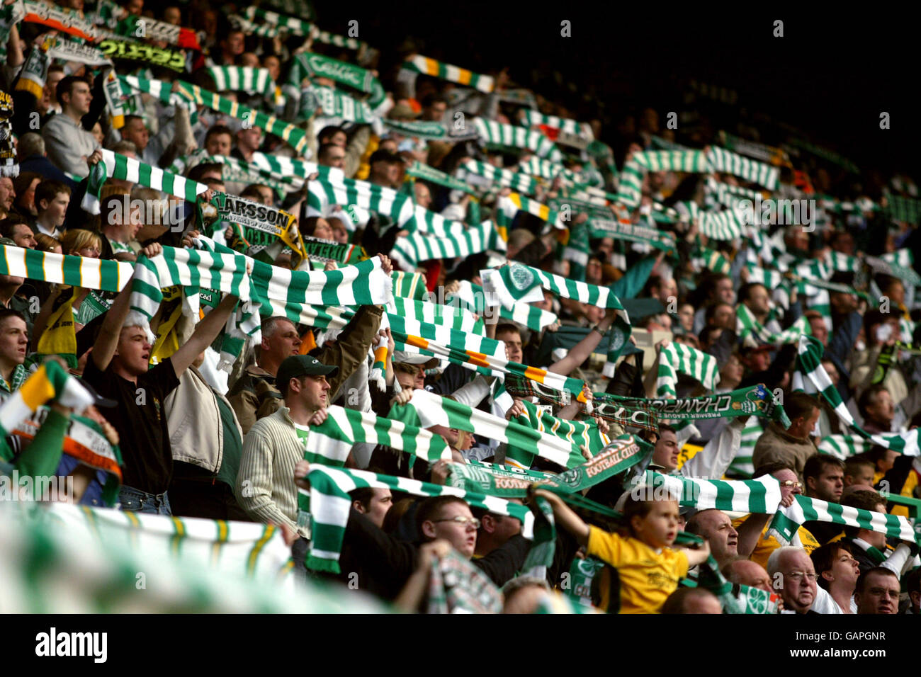 Celtic fans soak up the atmosphere prior to the game with Boavista ...
