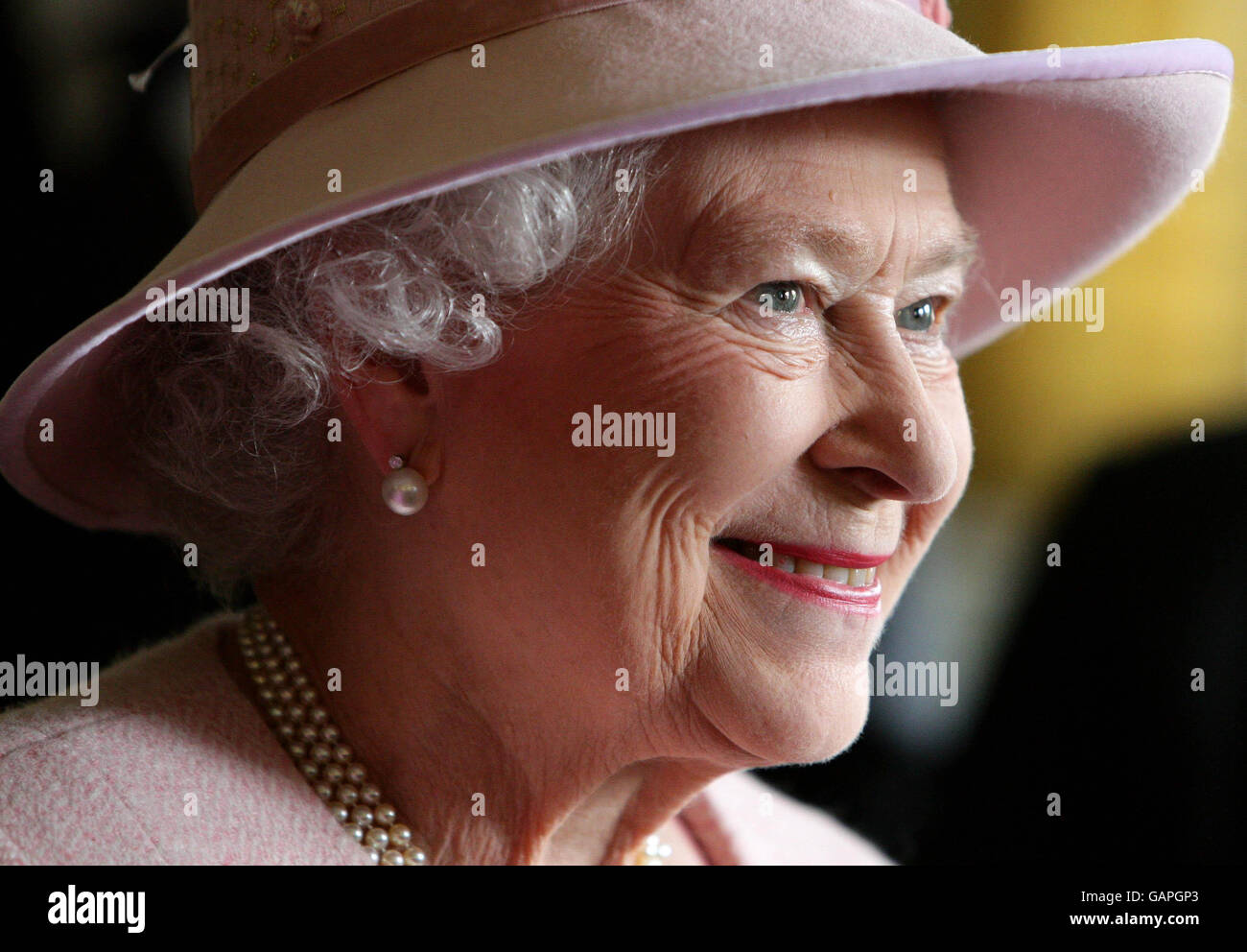 Queen Elizabeth II watches a performance by the Liverpool Philharmonic ...