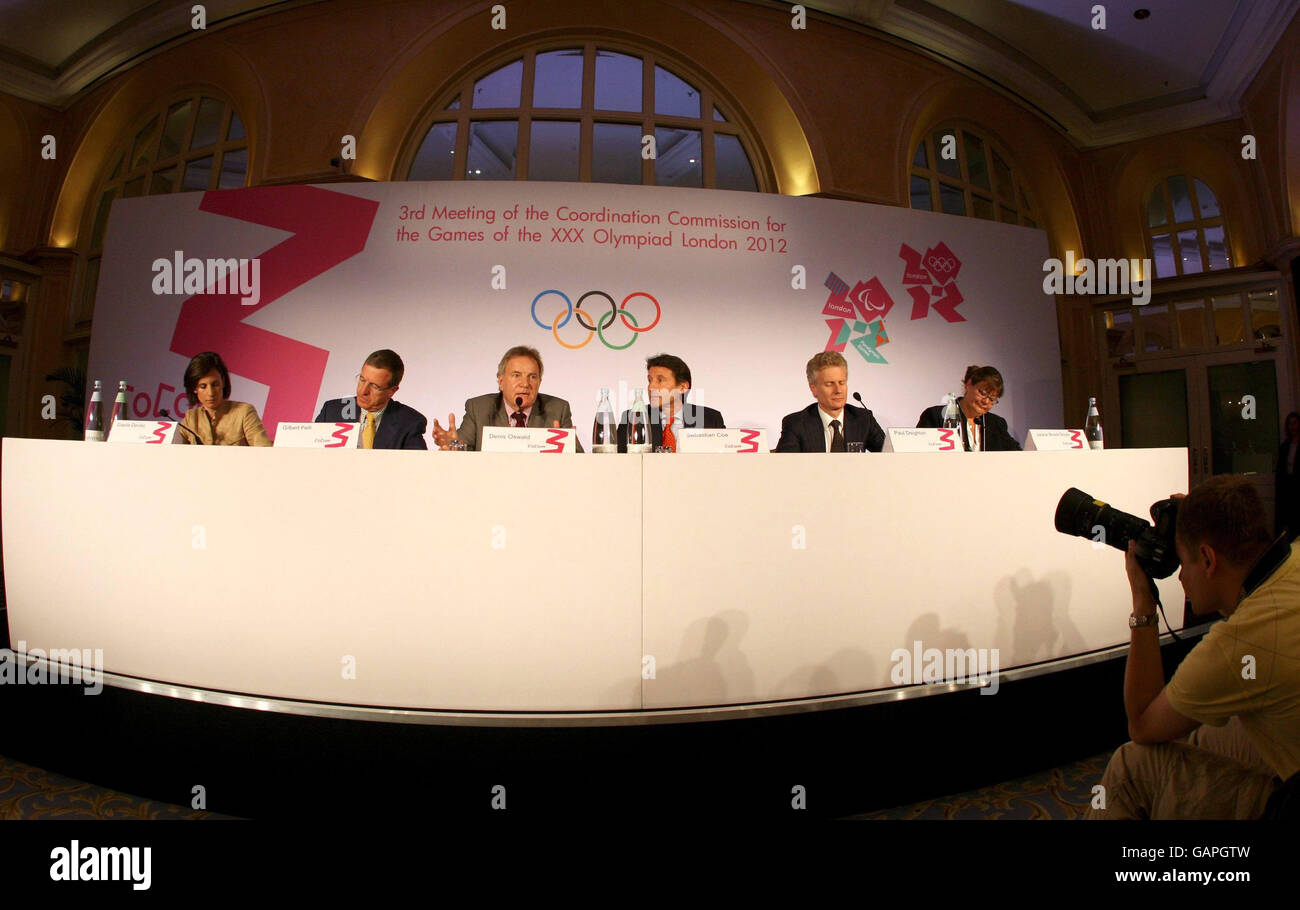Denis Oswald, (third left) Chairman of the International Olympic ...
