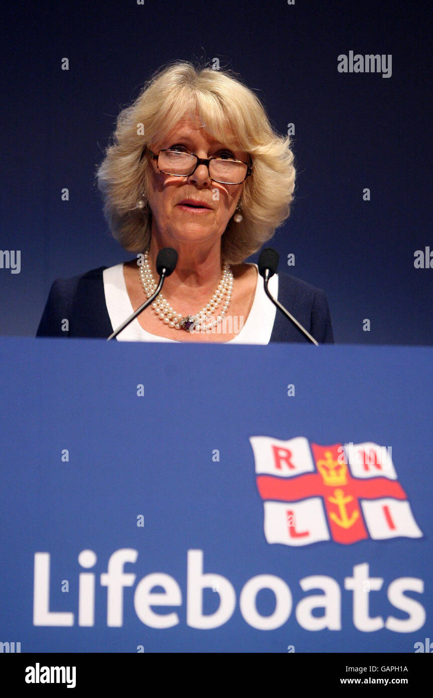 The Duchess of Cornwall speaks at the RNLI Awards at the Barbican in ...