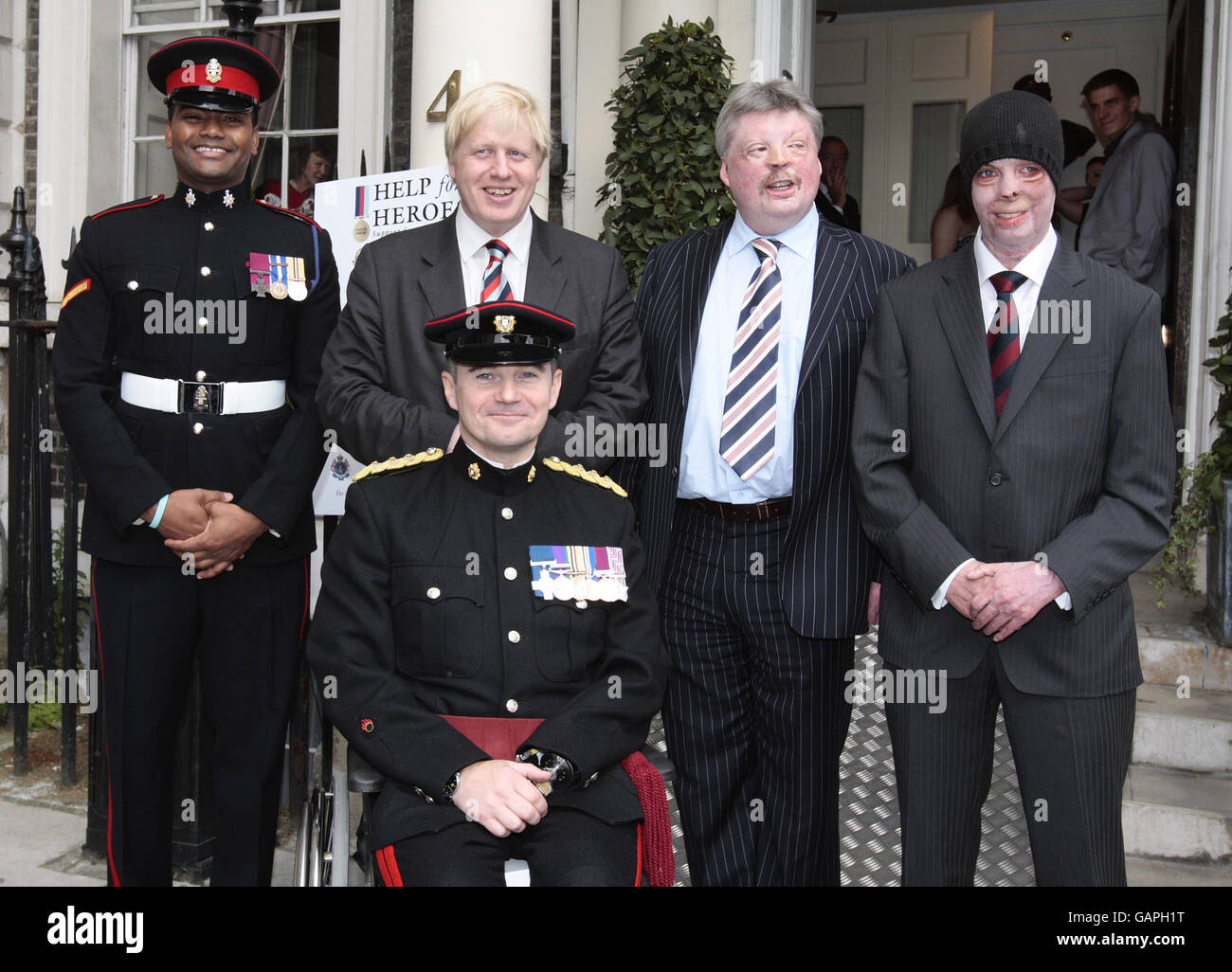 London mayor Boris Johnson with (from left) Lance Corporal Johnson ...