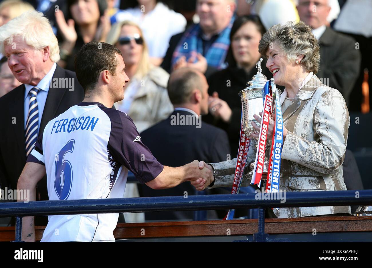 Rangers captain barry ferguson collects the scottish cup trophy hi-res ...