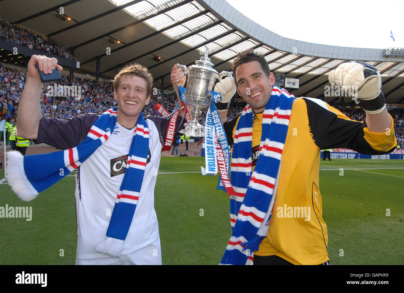Scottish cup trophy holding hi-res stock photography and images - Alamy