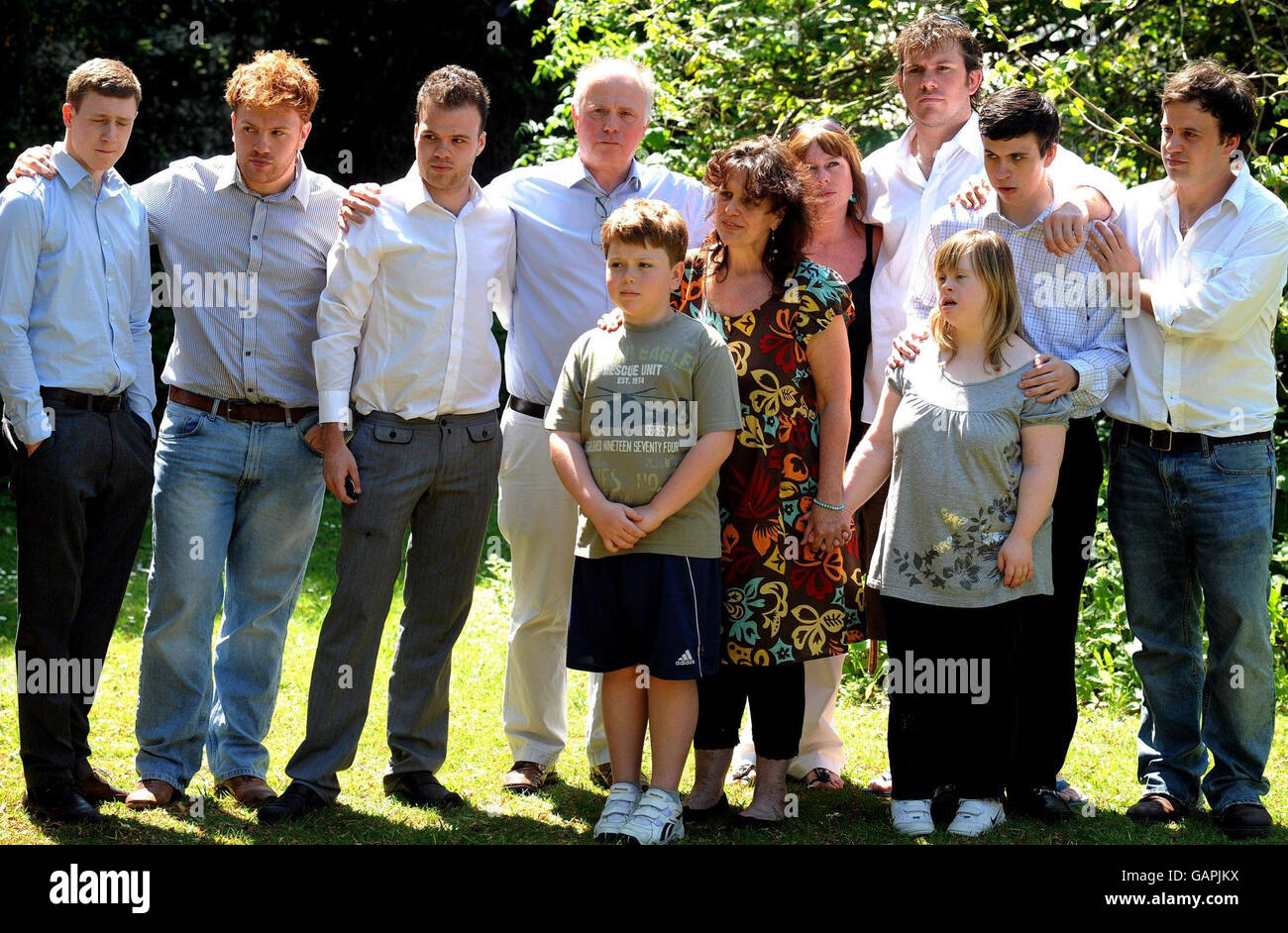 Barry and Margaret Mizen (centre) with their family in the grounds of ...