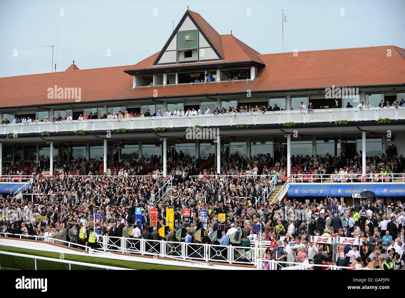 General view of the grandstand at chester racecourse hi-res stock ...