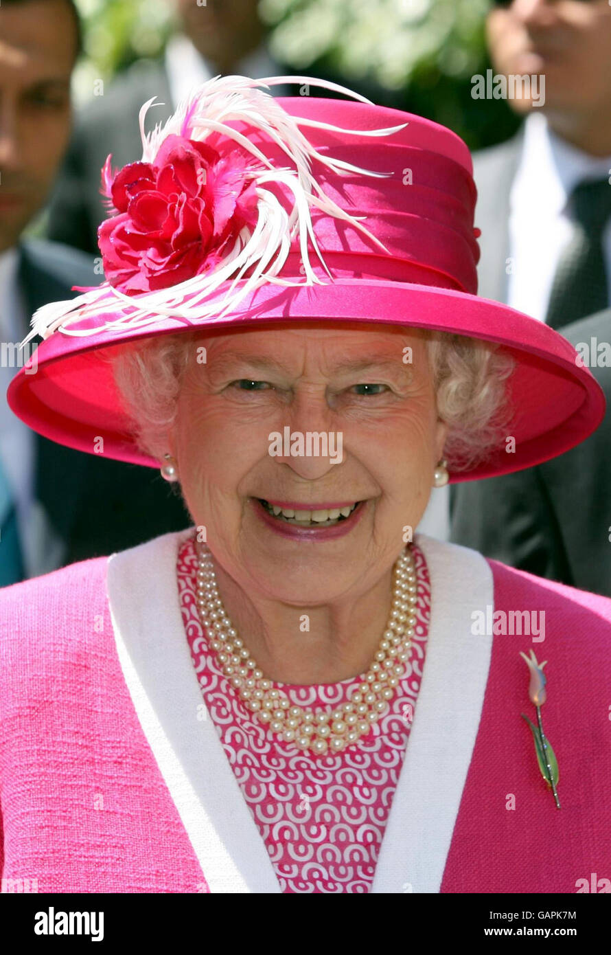 Britain's Queen Elizabeth II during a visit to Kabatas high school in ...