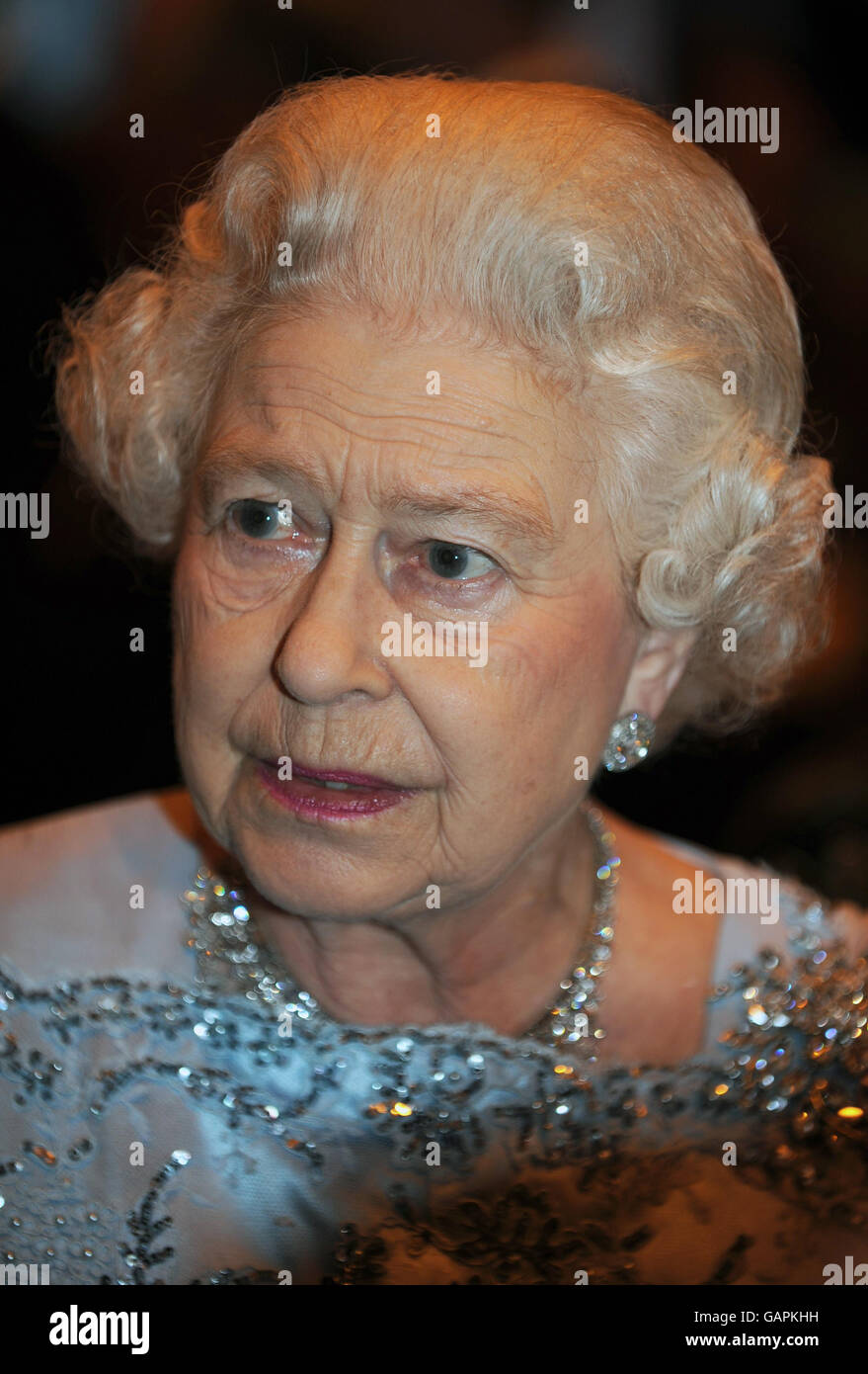 Queen Elizabeth II at a cocktail party hosted in honour of Turkish ...