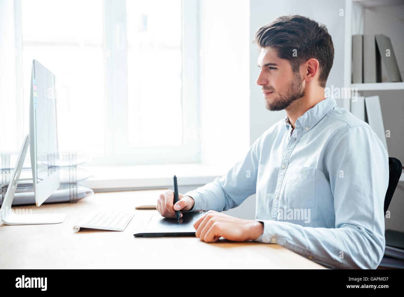 Focused male architect using hi-res stock photography and images - Alamy