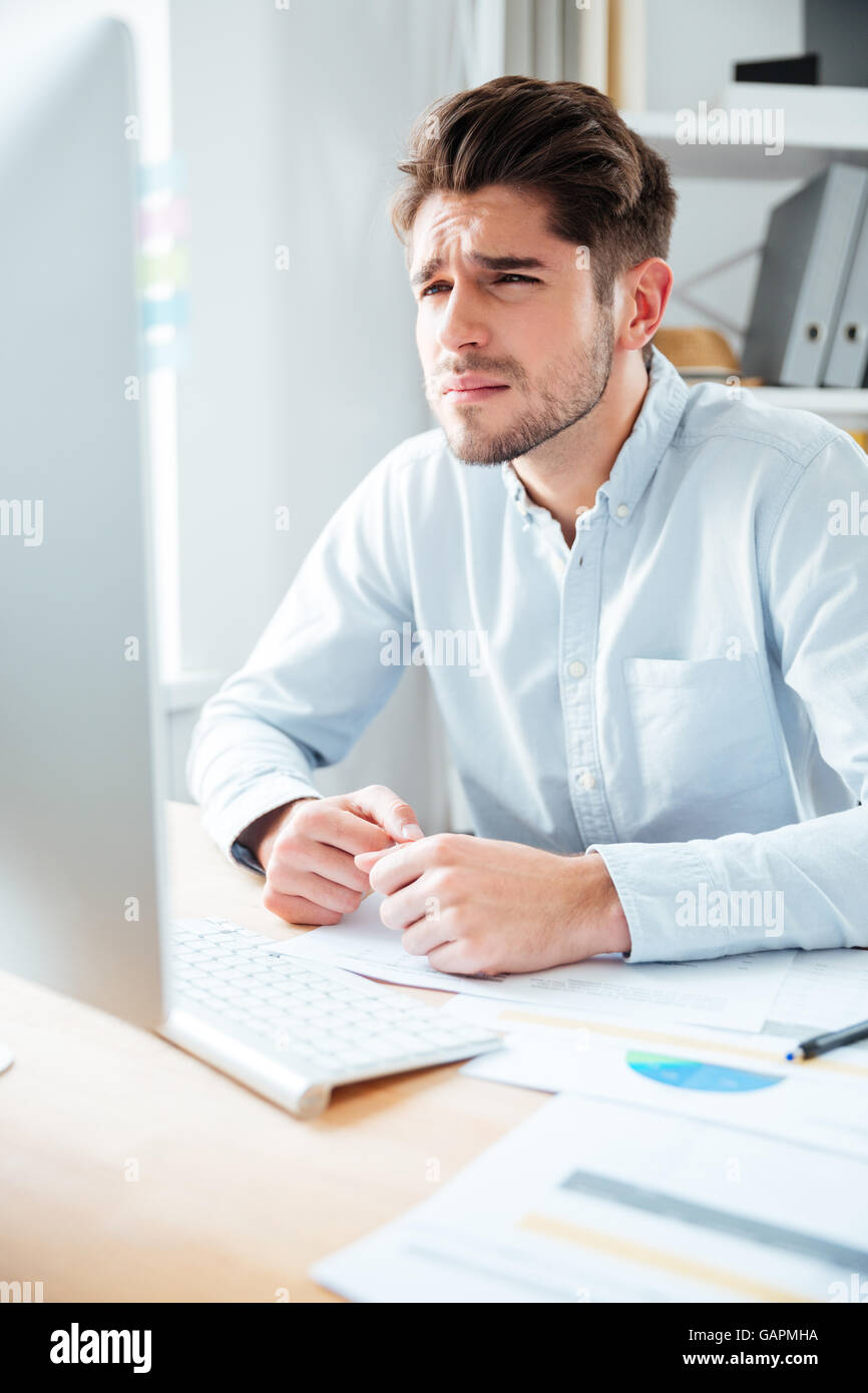 Concentrated businessman working office hi-res stock photography and ...