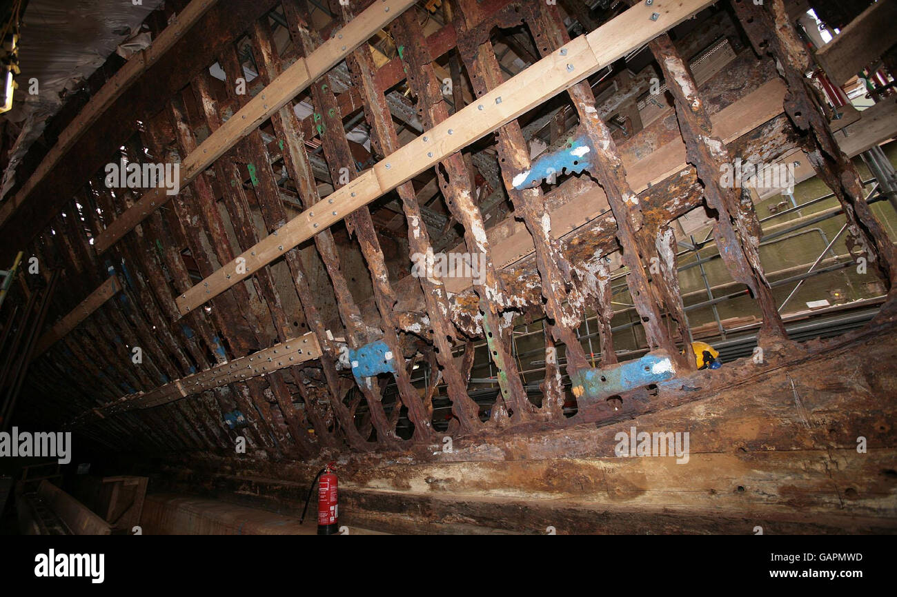 Cutty Sark restoration. A general view of the Cutty Sark which was ...