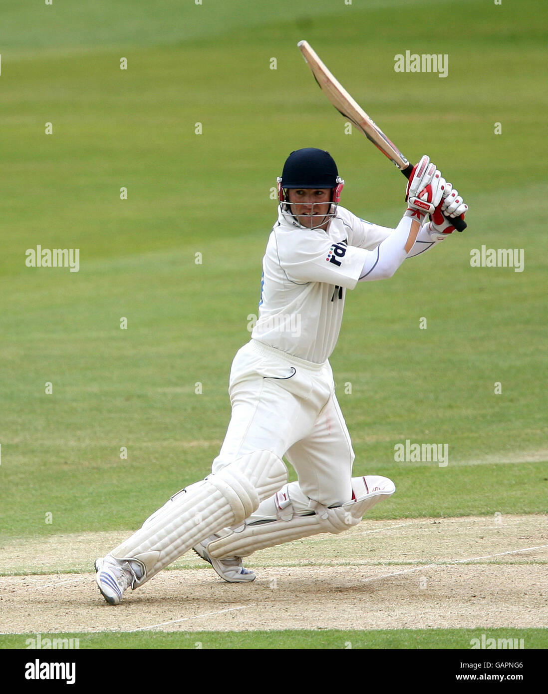 Sussex's Matthew Prior hits out on his way to a century Stock Photo - Alamy