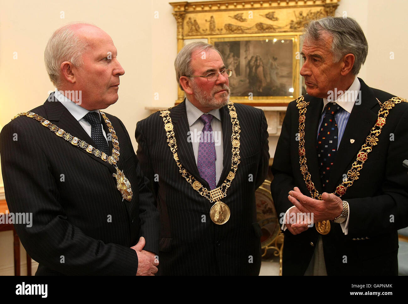 Lord Mayors of Dublin, Cork and Belfast historic meet Stock Photo - Alamy