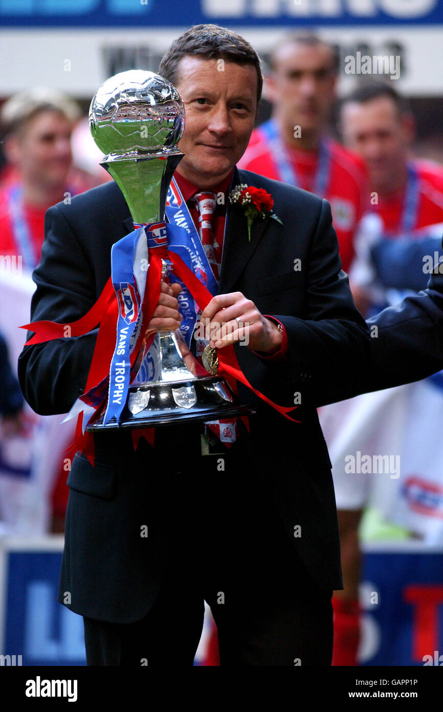 Bristol City's manager Danny Wilson celebrates with the trophy Stock ...