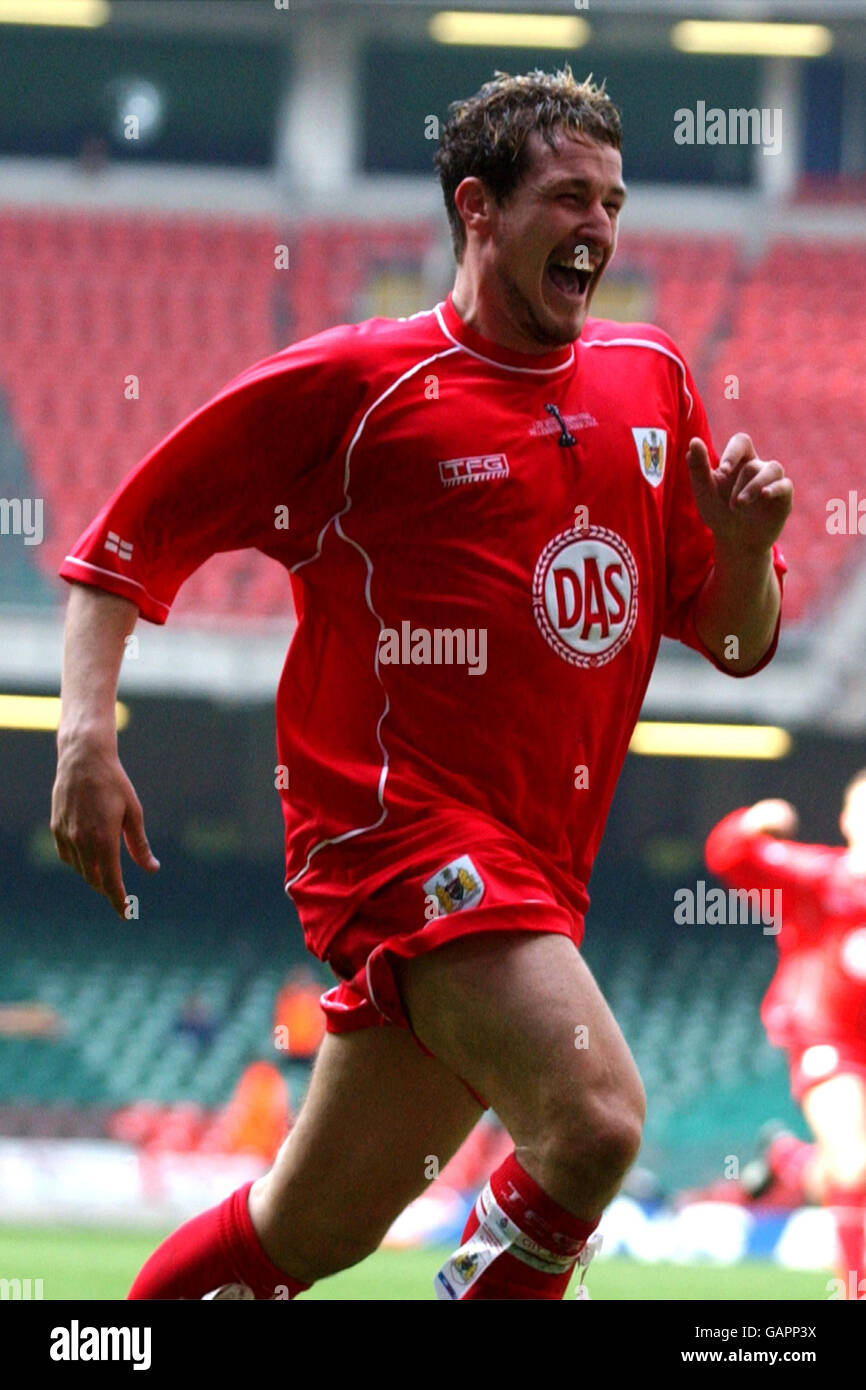 Bristol City's Lee Peacock celebrates scoring the first goal Stock ...