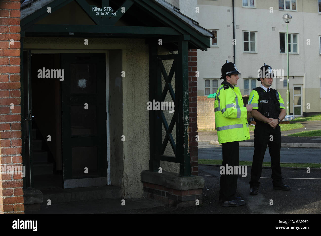 Police officers outside the King Street, Plymouth, home of terror ...
