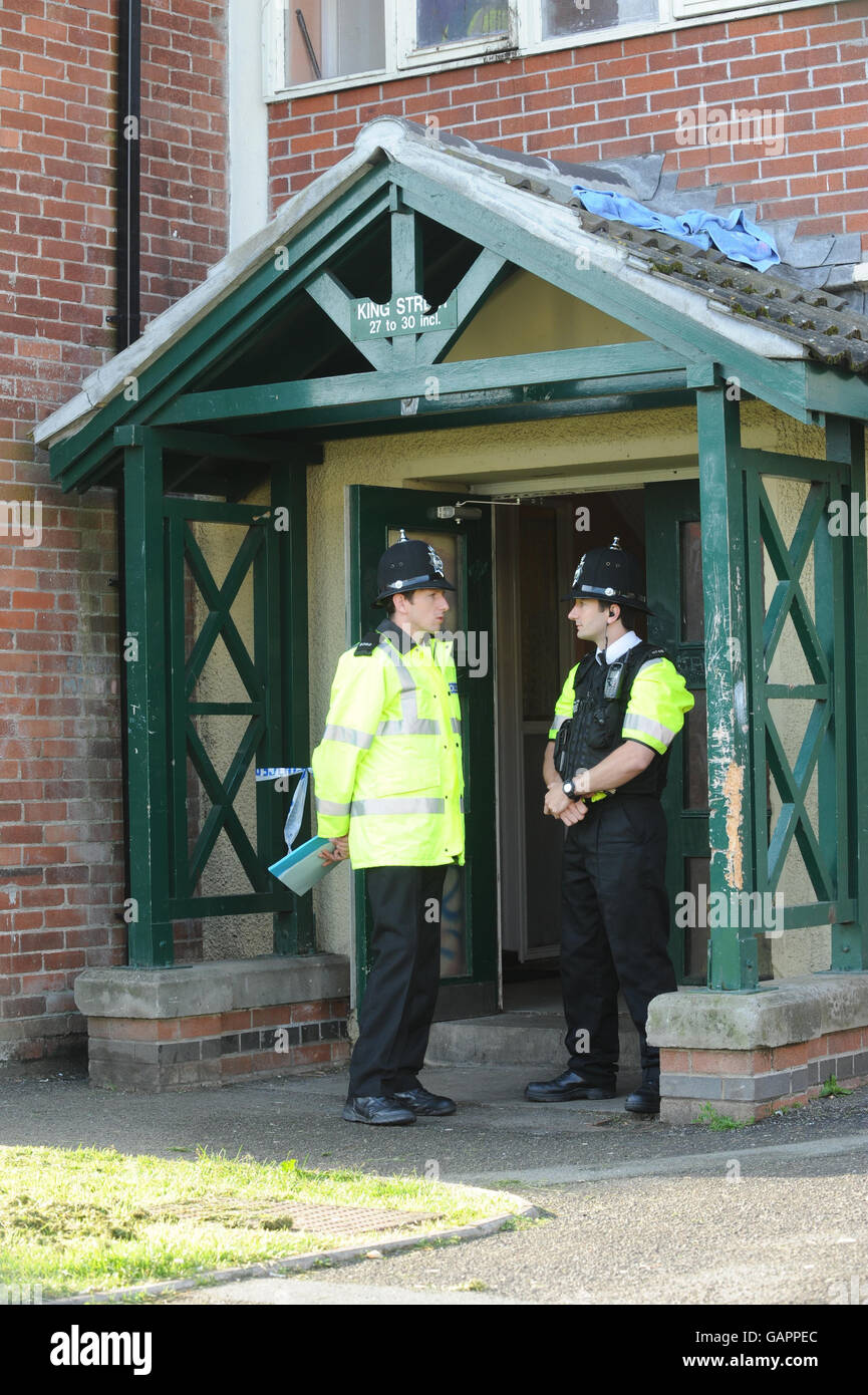 Police officers outside the King Street, Plymouth, home of terror ...