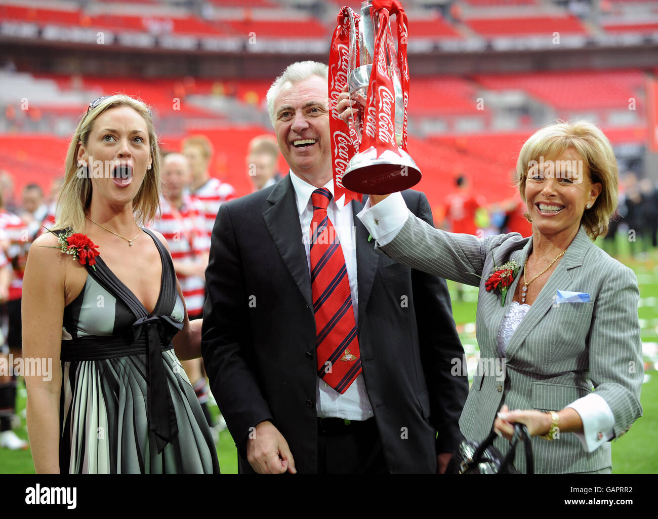 Doncaster rovers chairman john ryan with the trophy hi-res stock ...