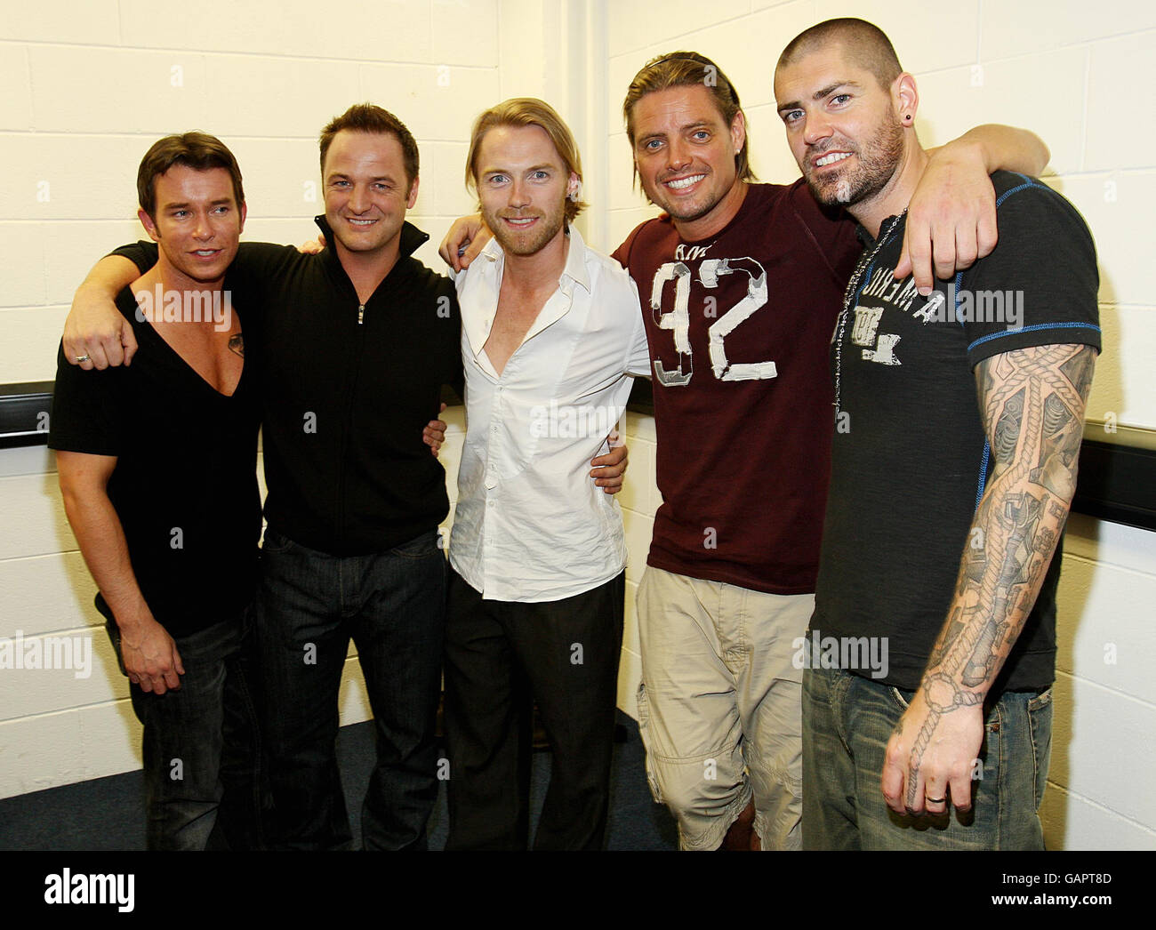 Boyzone backstage performing odyssey arena belfast hi-res stock ...
