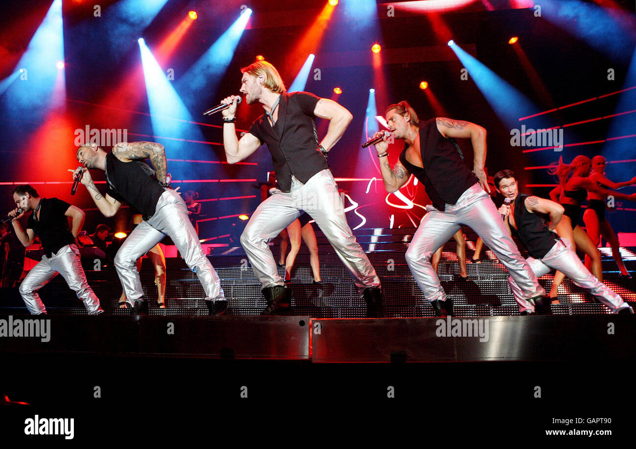 Boyzone Concert. Boyzone perform live in concert at the Odyssey Arena ...