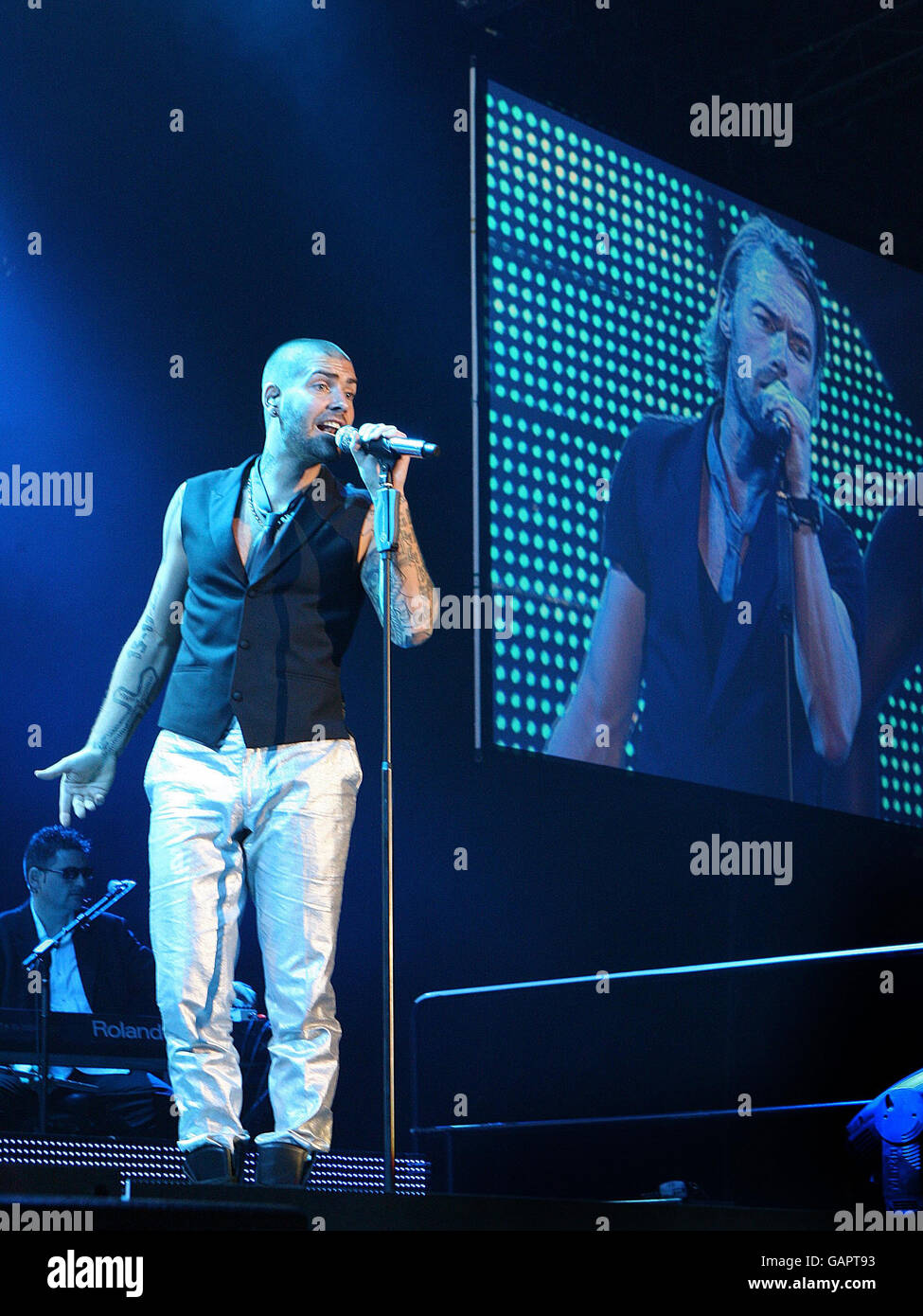 Boyzone Concert. Shane Lynch of Boyzone performs live in concert at the ...