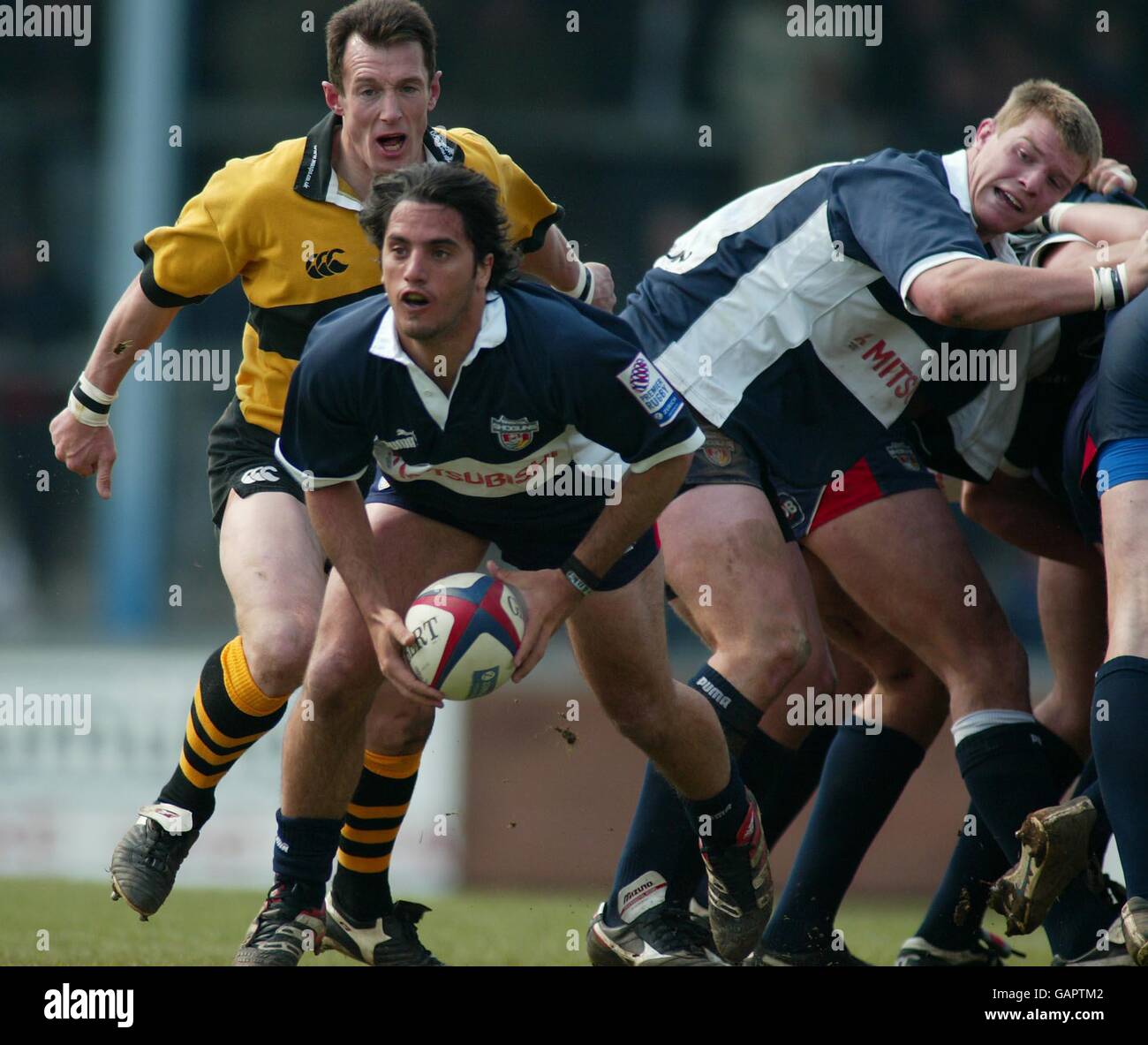 Bristol shoguns agustin pichot looks to pass the ball hi-res stock ...