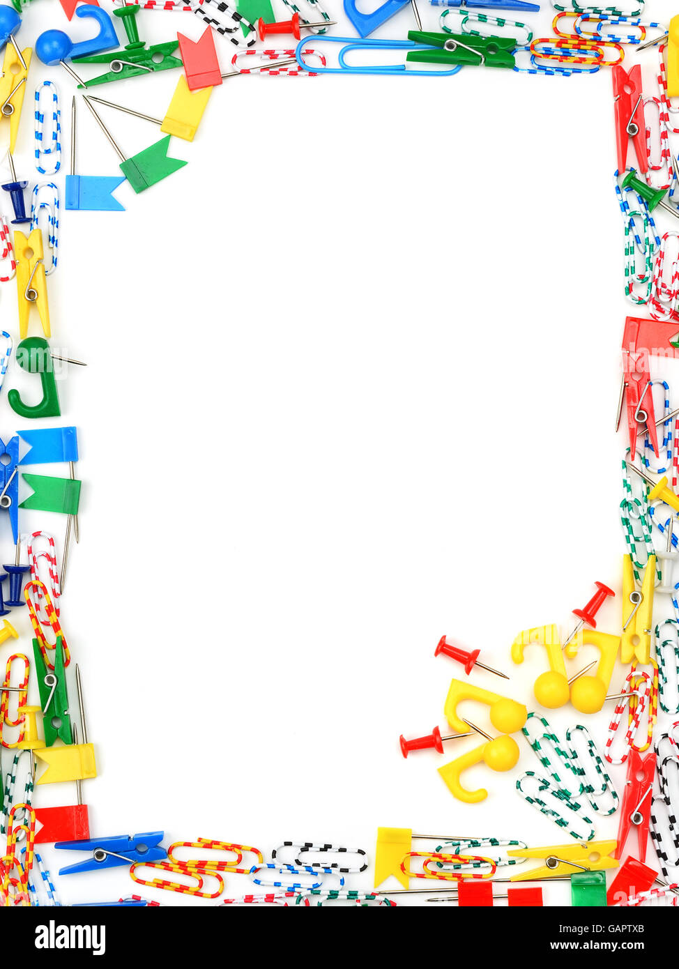 Frame of stationery isolated on a white background Stock Photo - Alamy