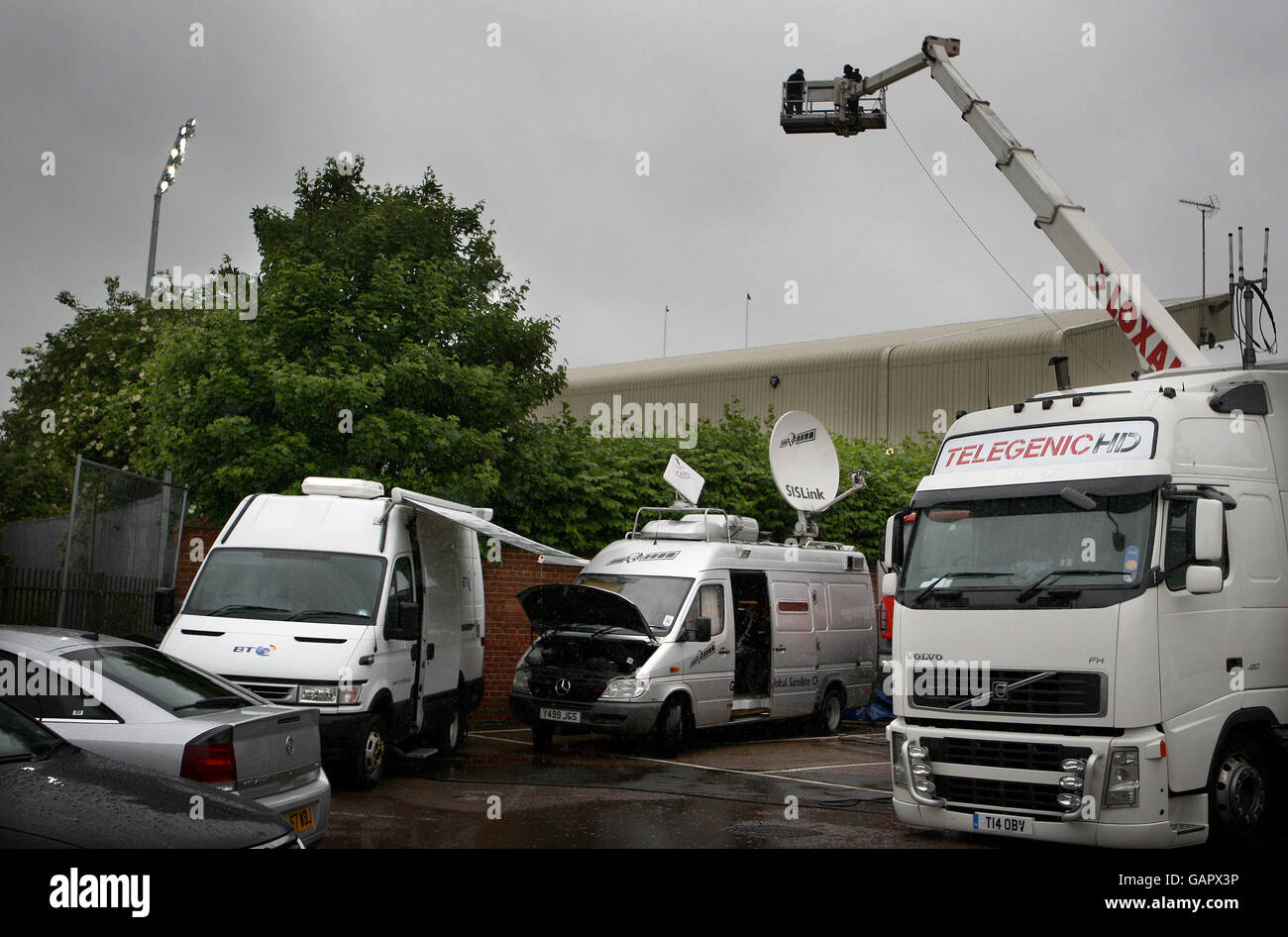 TV Broadcast vehicle Stock Photo - Alamy