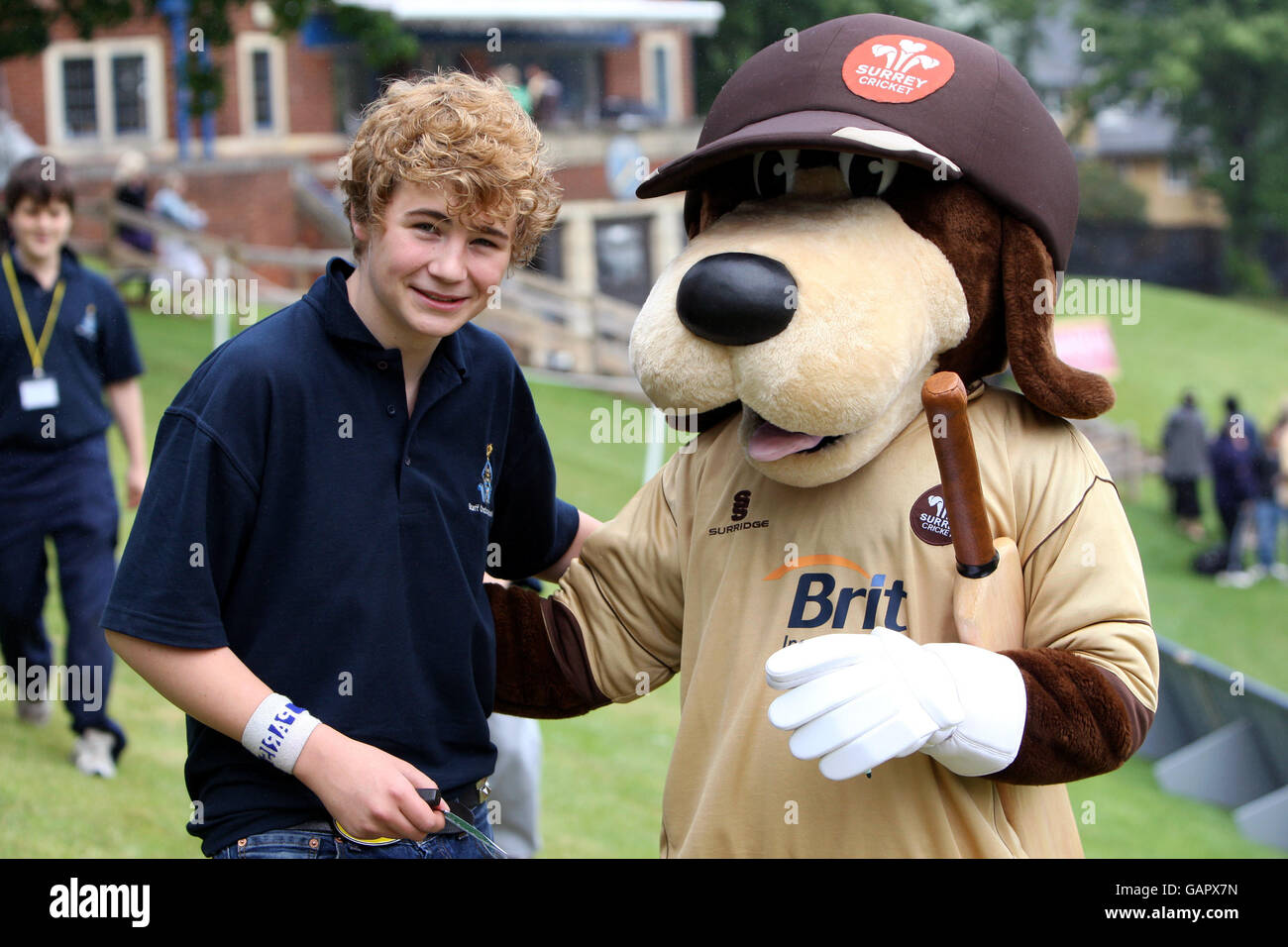 Surrey's mascot Kenny Kennington poses for a photograph Stock Photo - Alamy
