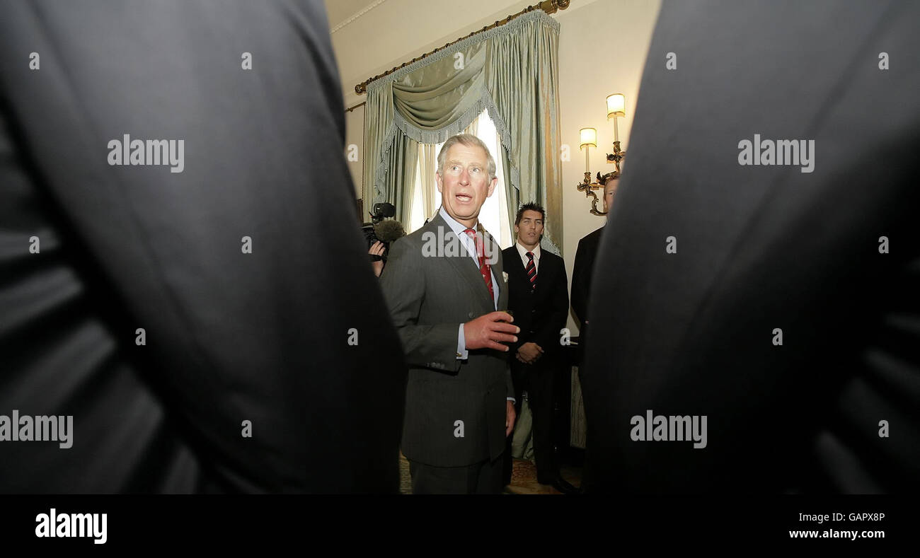 Prince Charles meets Welsh rugby team Stock Photo - Alamy