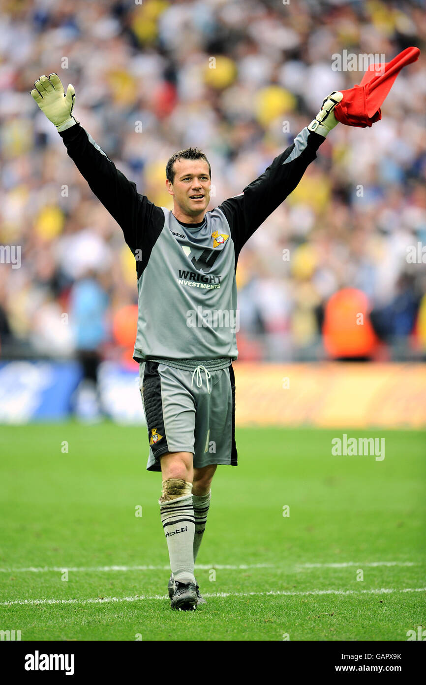 Doncaster Rovers' goalkeeper Neil Sullivan celebrates at the end of the ...