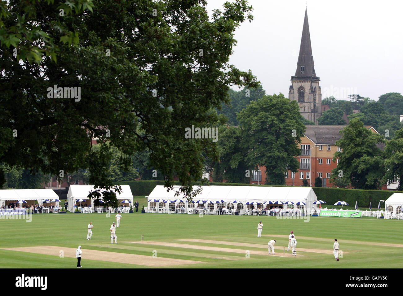 A general view of the game between Surrey and Somerset at Whitgift ...