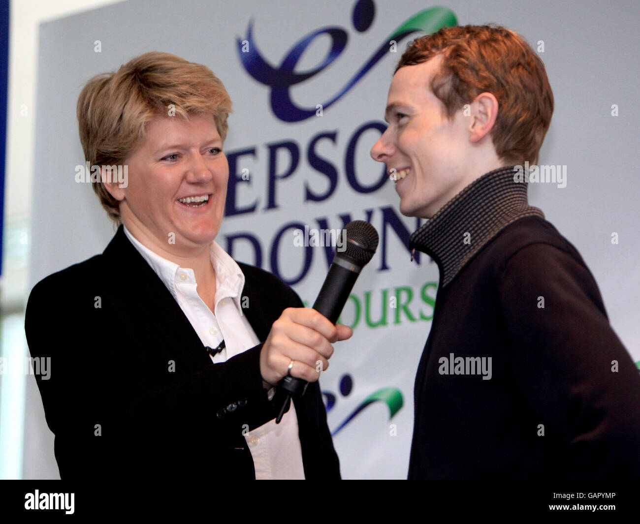 Bbc racing presenter clare balding l interviews jockey jamie spencer hi ...