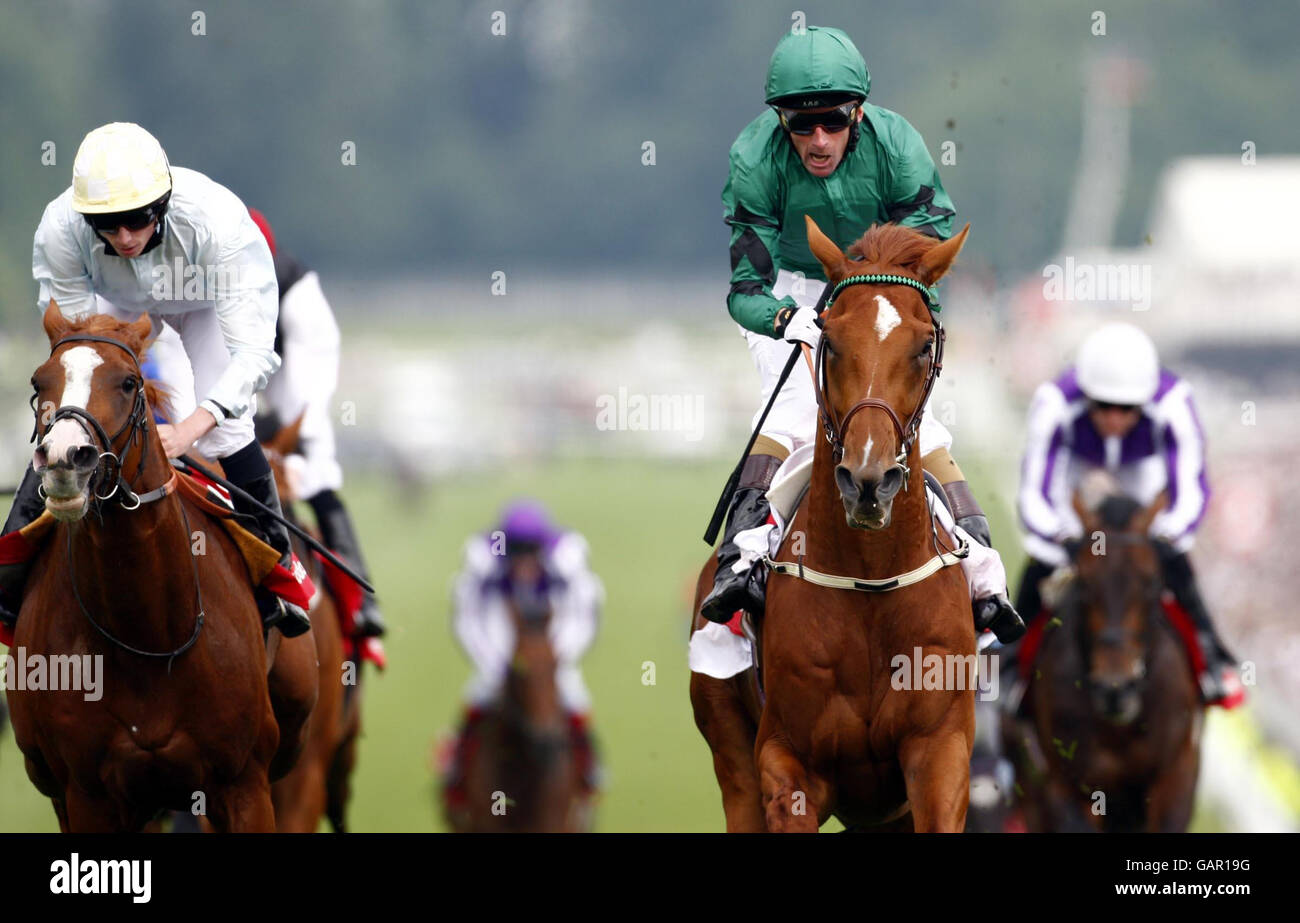 New Approach and jockey Kevin Manning at Epsom Downs Racecourse, Surrey ...
