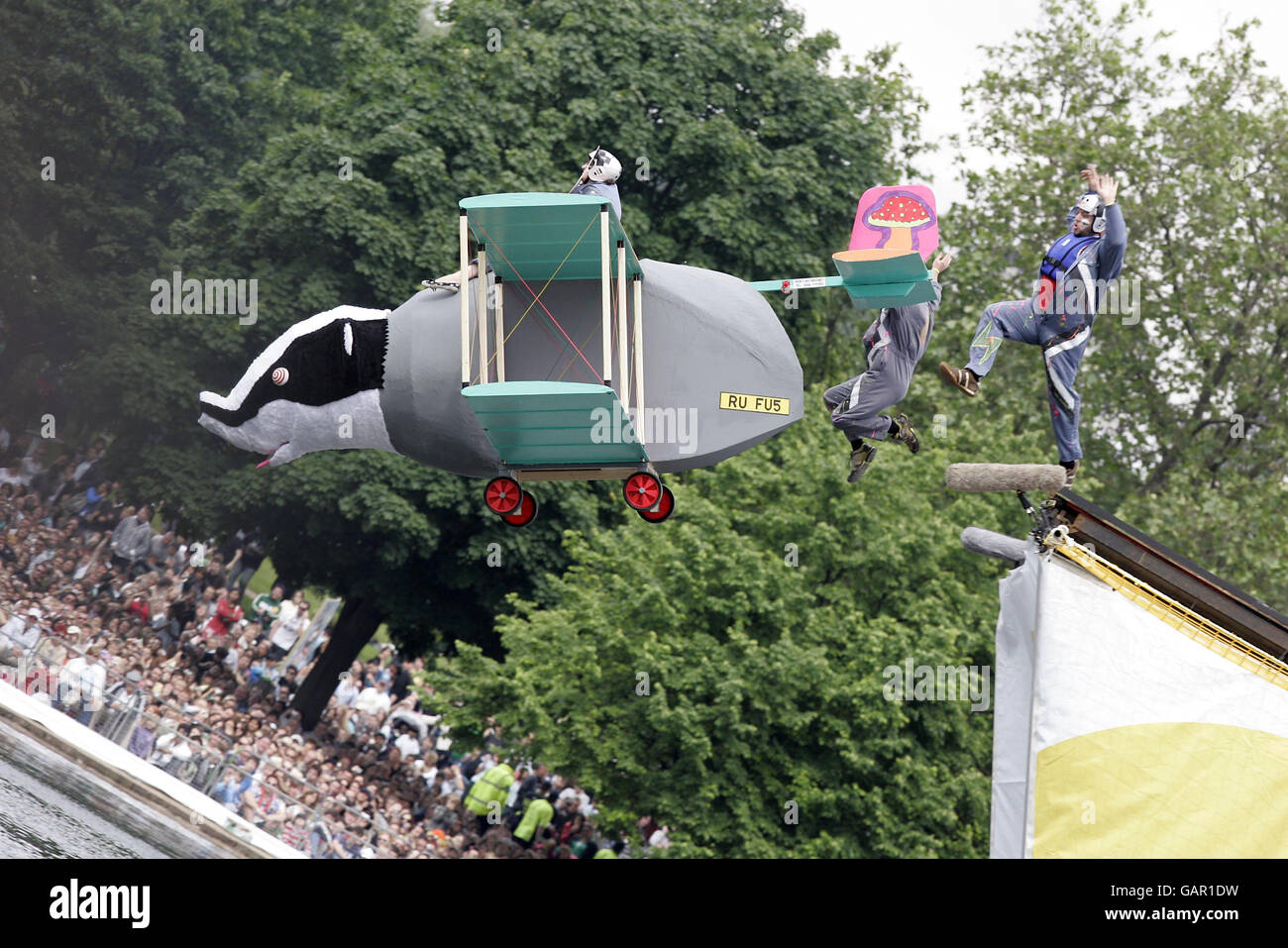 The Badger Badger Badger team launch their flying machine into the ...