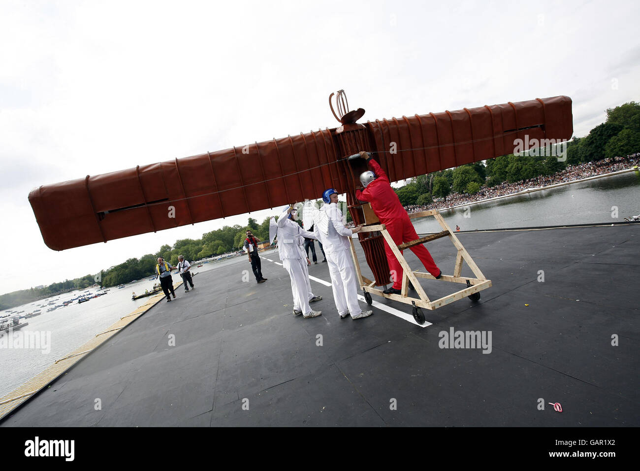 The Gateshead Angels team make final adjustments to their flying ...