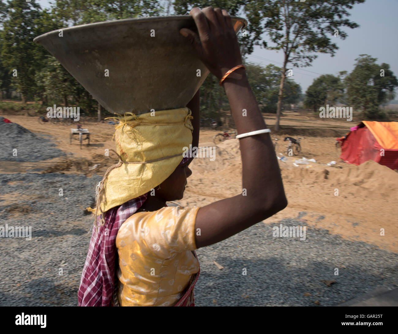 Women building a reservoir in a water irrigation project in a rural ...