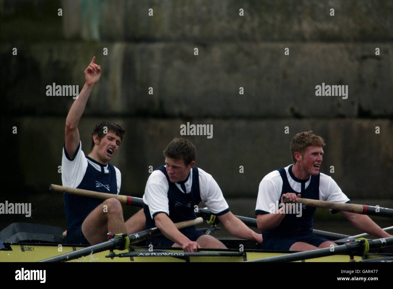 Rowing - The 149th Boat Race - Oxford v Cambridge. A tired Oxford crew ...