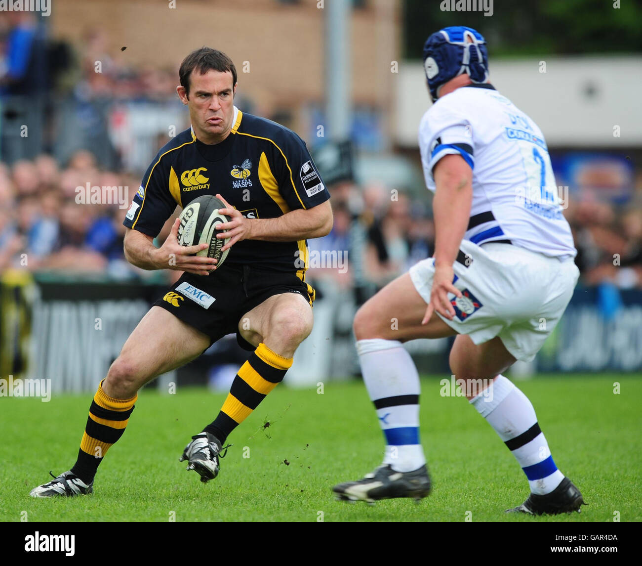 Wasps' Fraser Waters in action against Bath's Peter Dixon during the ...