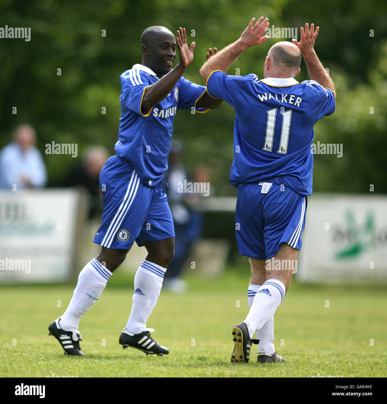 Clive Wilson celebrates his winning goal for the Chelsea Old Boys ...