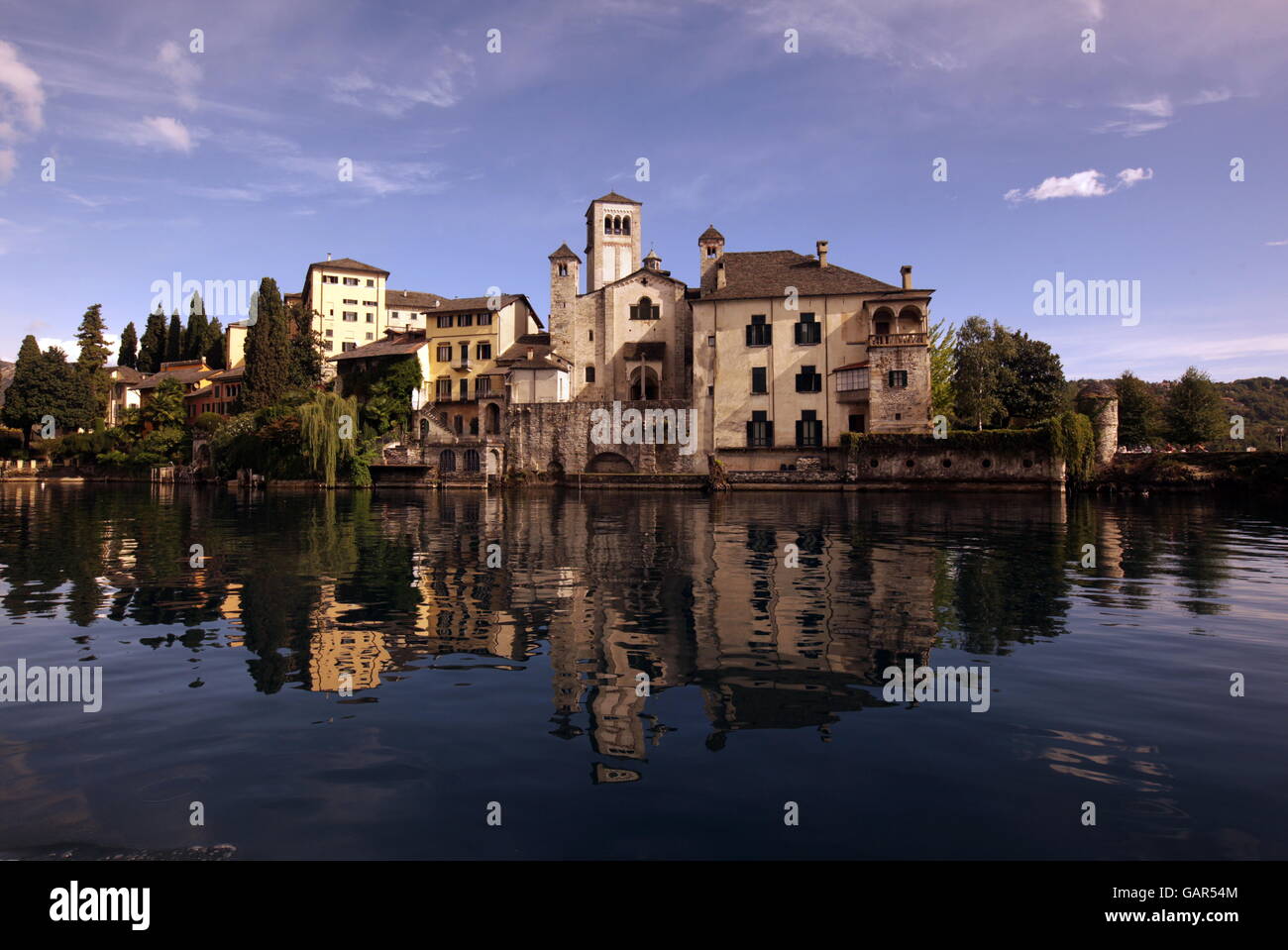 The church of Isola San Giulio in the Ortasee outside of the ...