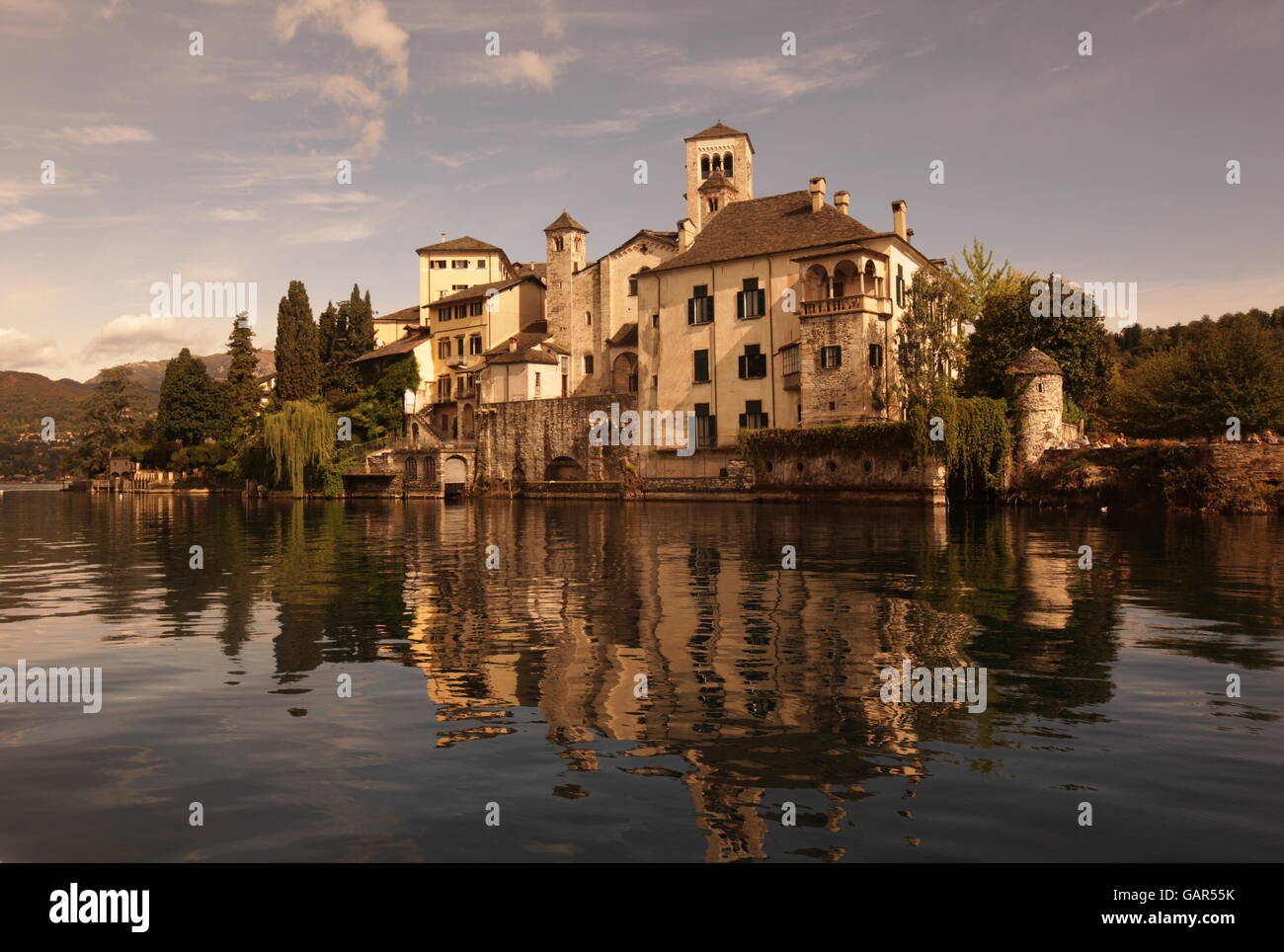 The church of Isola San Giulio in the Ortasee outside of the ...