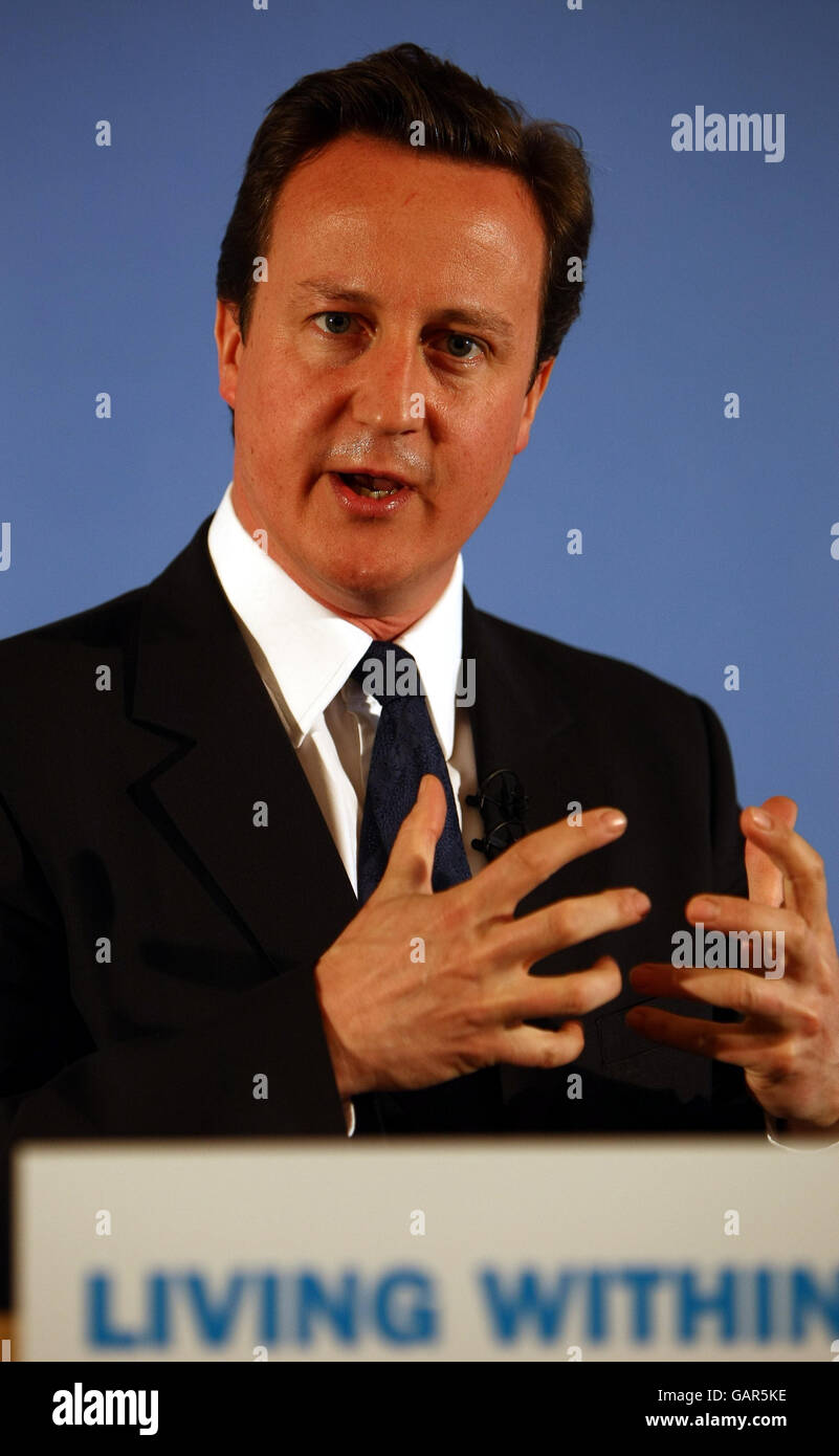 Conservative Party leader David Cameron, speaks in Birmingham, today ...