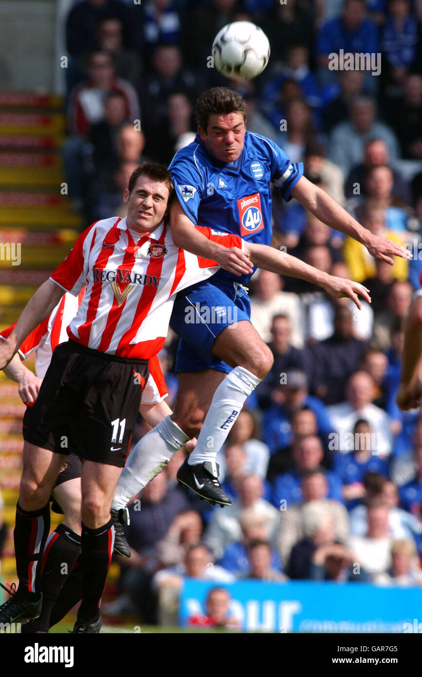 Birmingham City's Jeff Kenna (r) and Sunderland's Kevin Kilbane (r ...