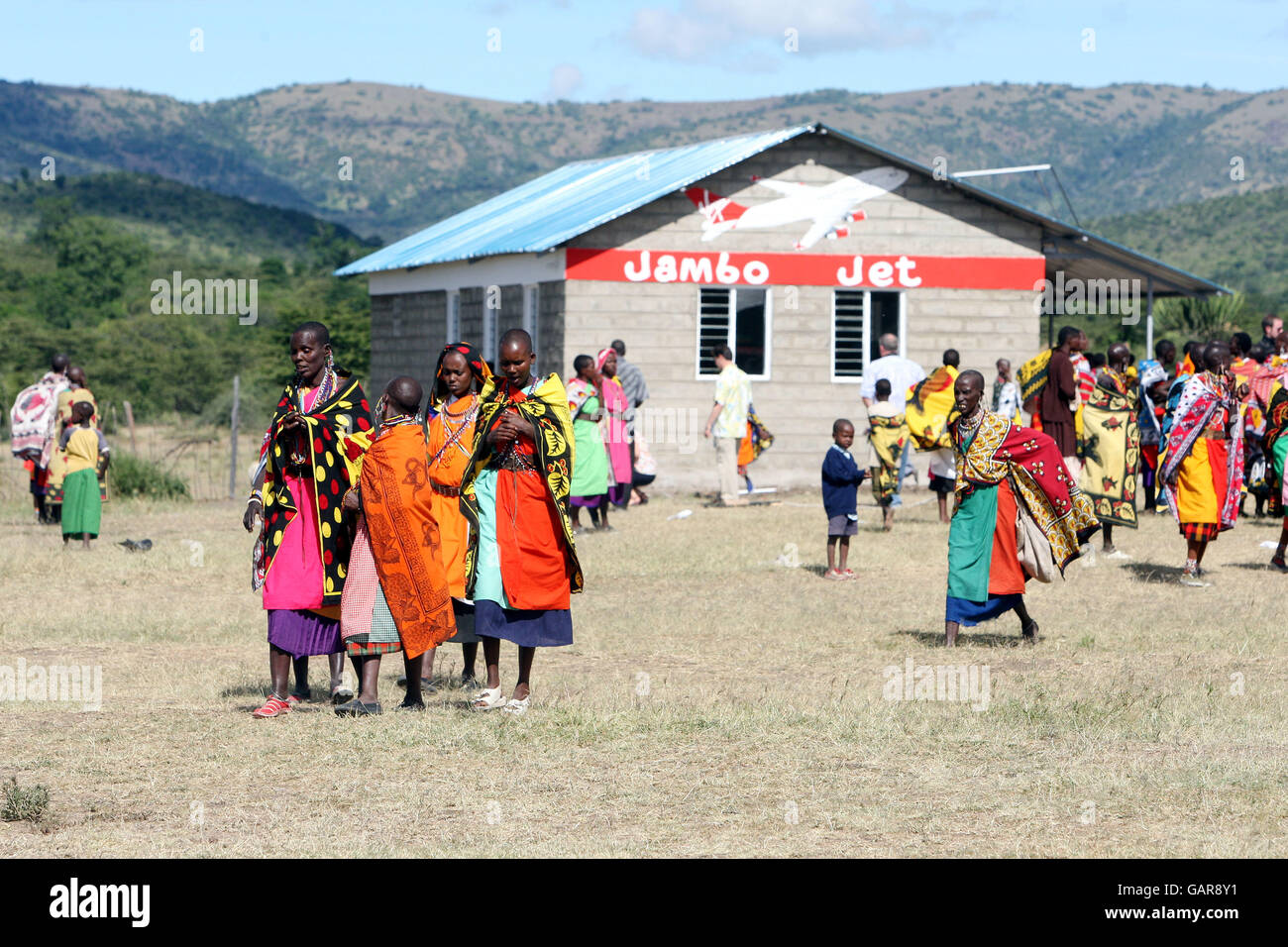 Generic picture of the local community from a village in the Maasai ...